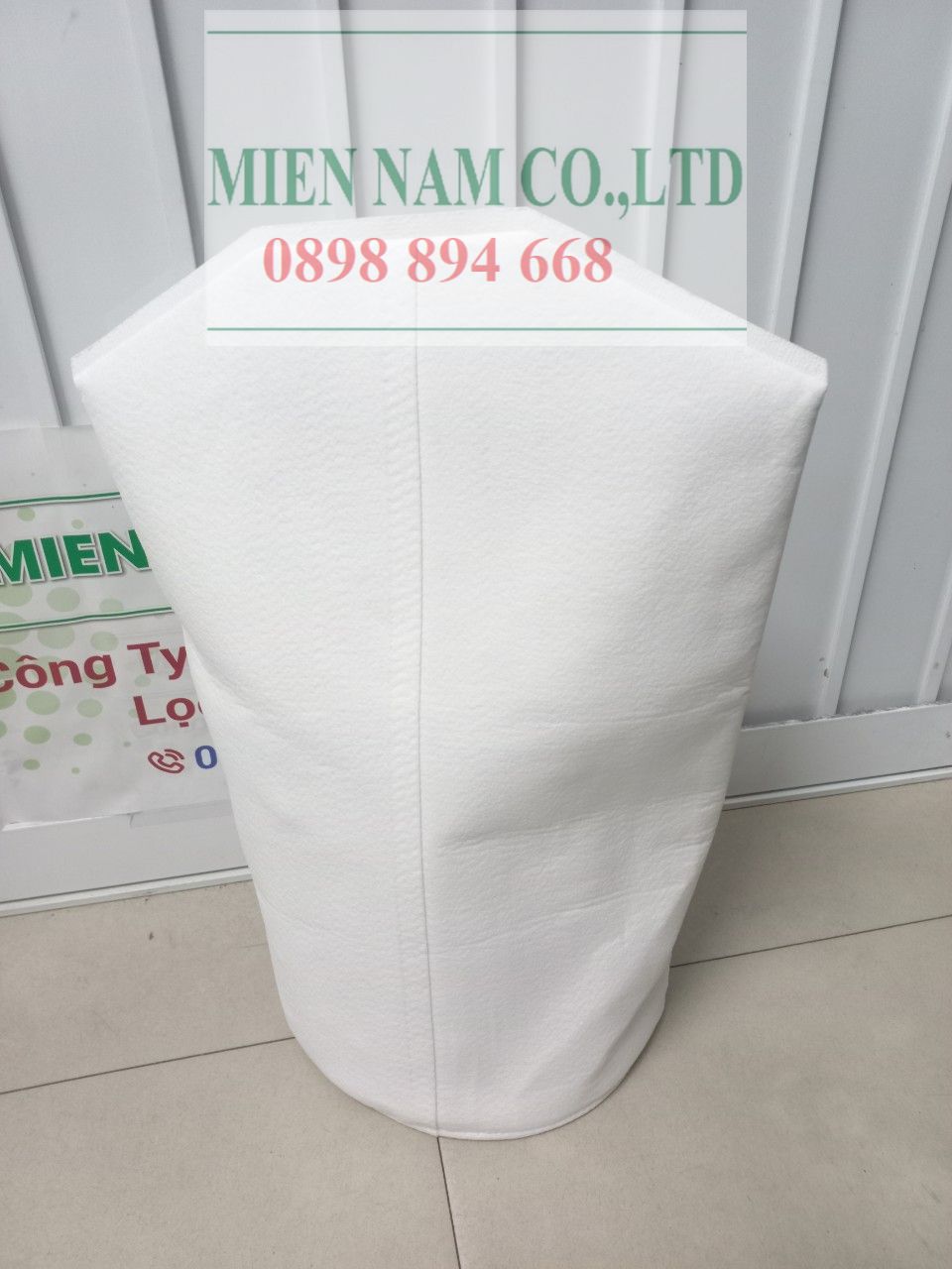 Túi lọc PE 25 micron miệng inox đáy dẹp. chịu nhiệt độ 130oC