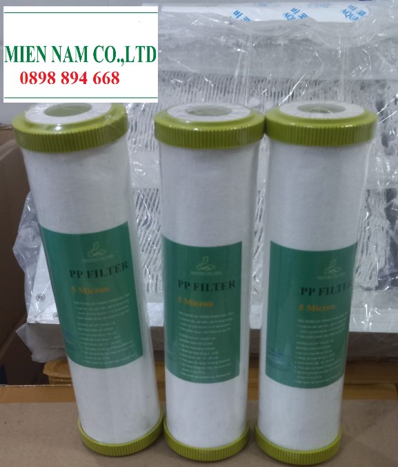 Lõi bông nén 10 inch có ron 2 đầu đa dạng kích thước.